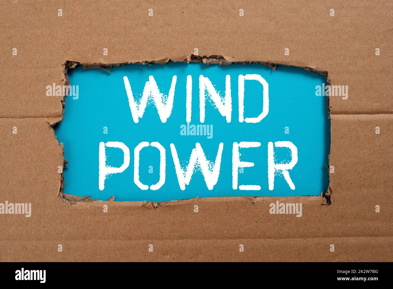 Sign displaying Wind Power. Business concept use of air flowto provide ...