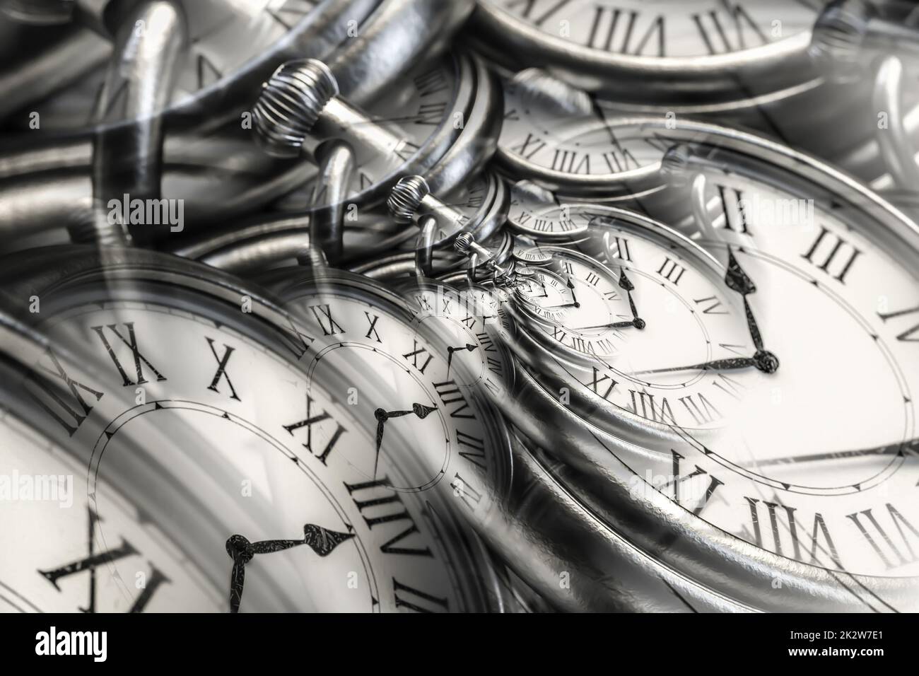 Droste effect background with infinite clock spiral. Abstract design ...