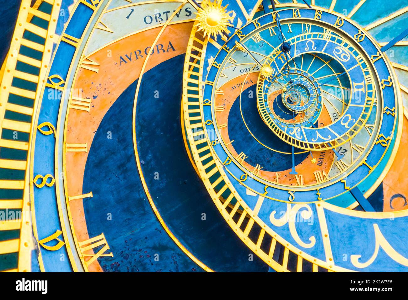 Droste effect background based on Prague astronomical clock. Abstract ...
