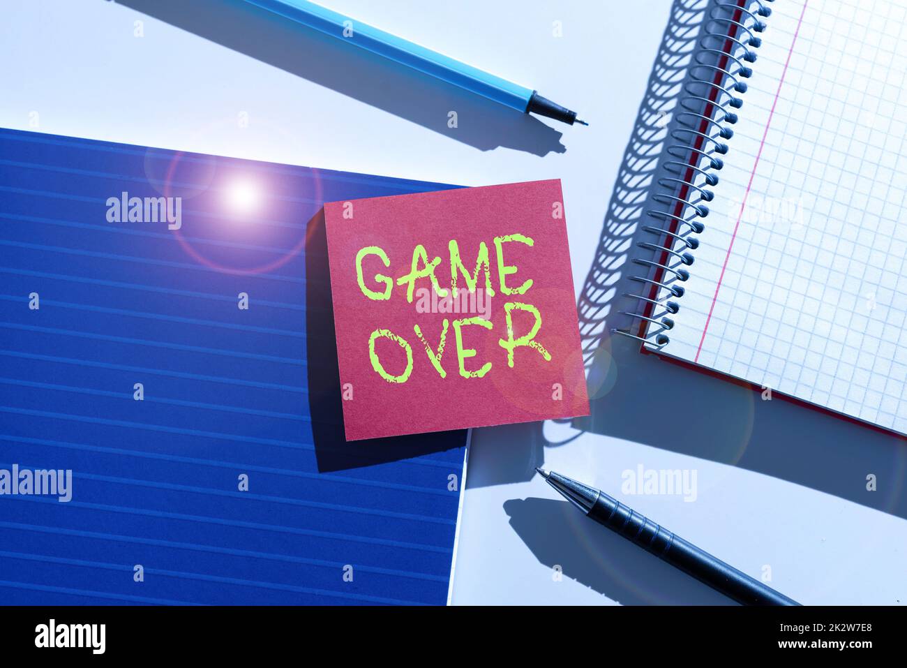 Writing displaying text Game Over. Word Written on A situation in a ...