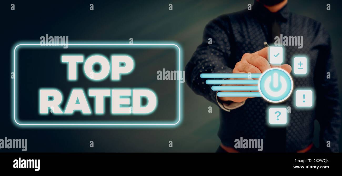 Text caption presenting Top Rated. Business showcase The high amount of ...