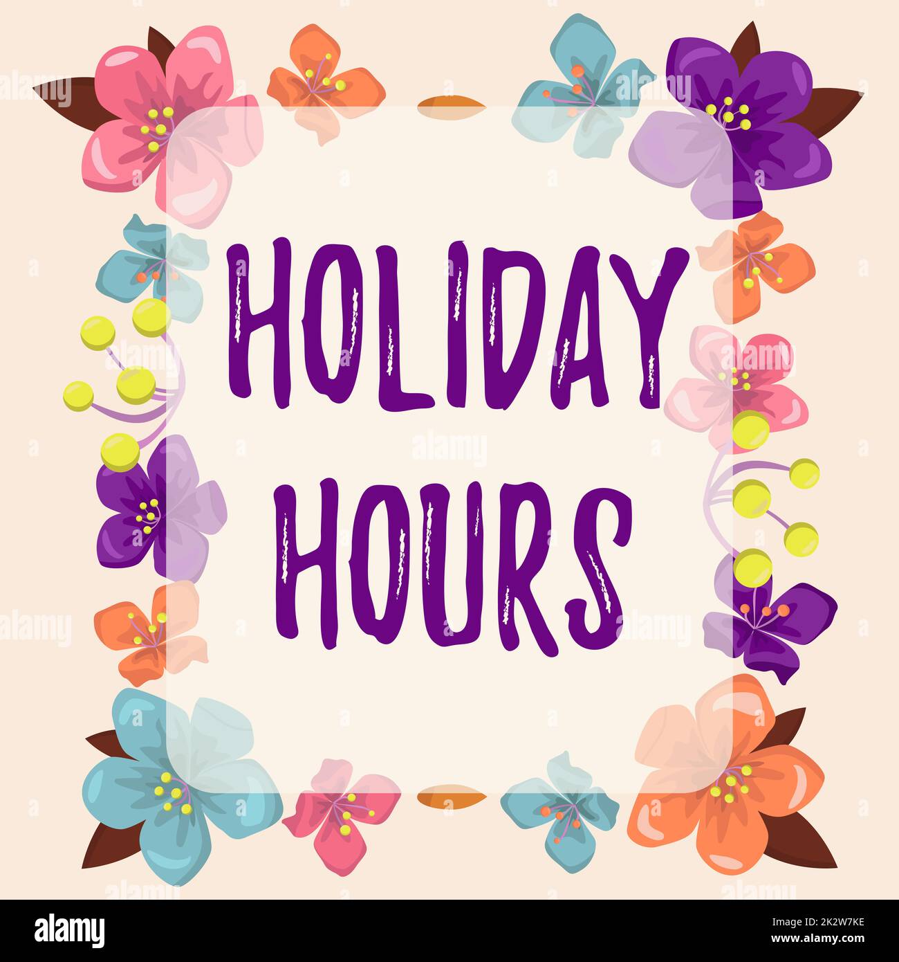Writing displaying text Holiday Hours. Conceptual photo Schedule 24 or7 ...