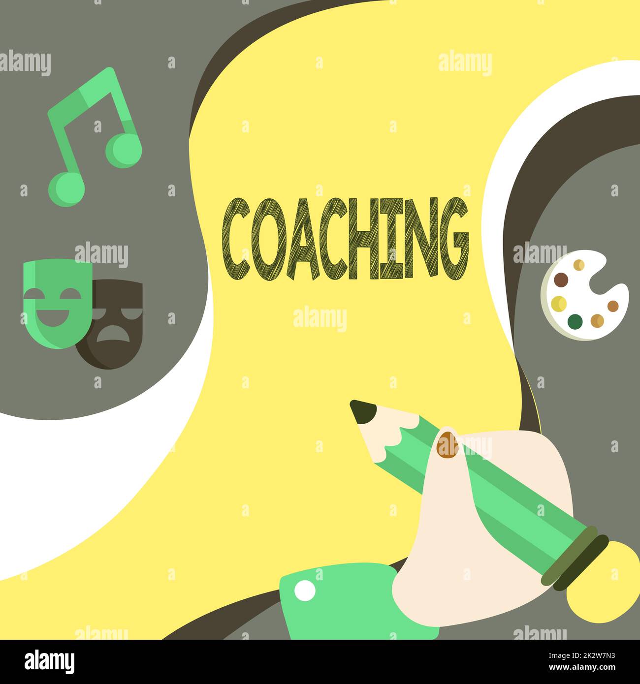 Text sign showing Coaching. Business idea person supports client in ...