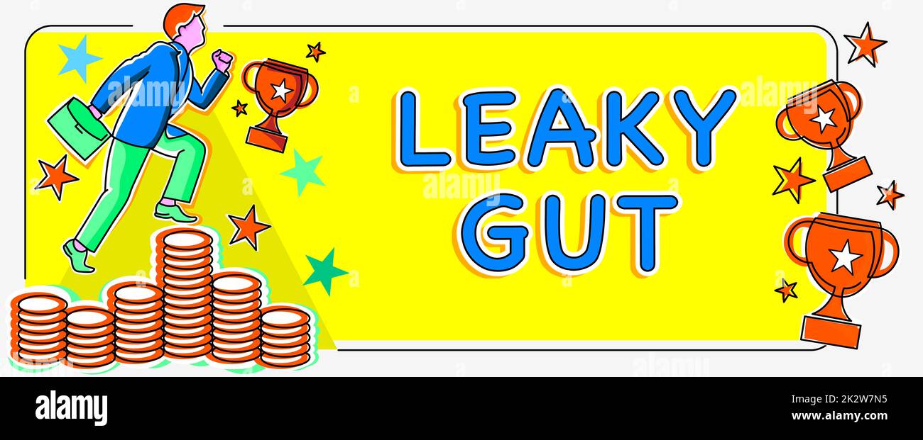 Inspiration showing sign Leaky Gut. Internet Concept A condition in ...
