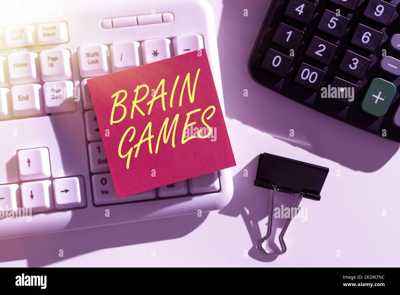Conceptual caption Brain Games. Business idea psychological tactic to ...