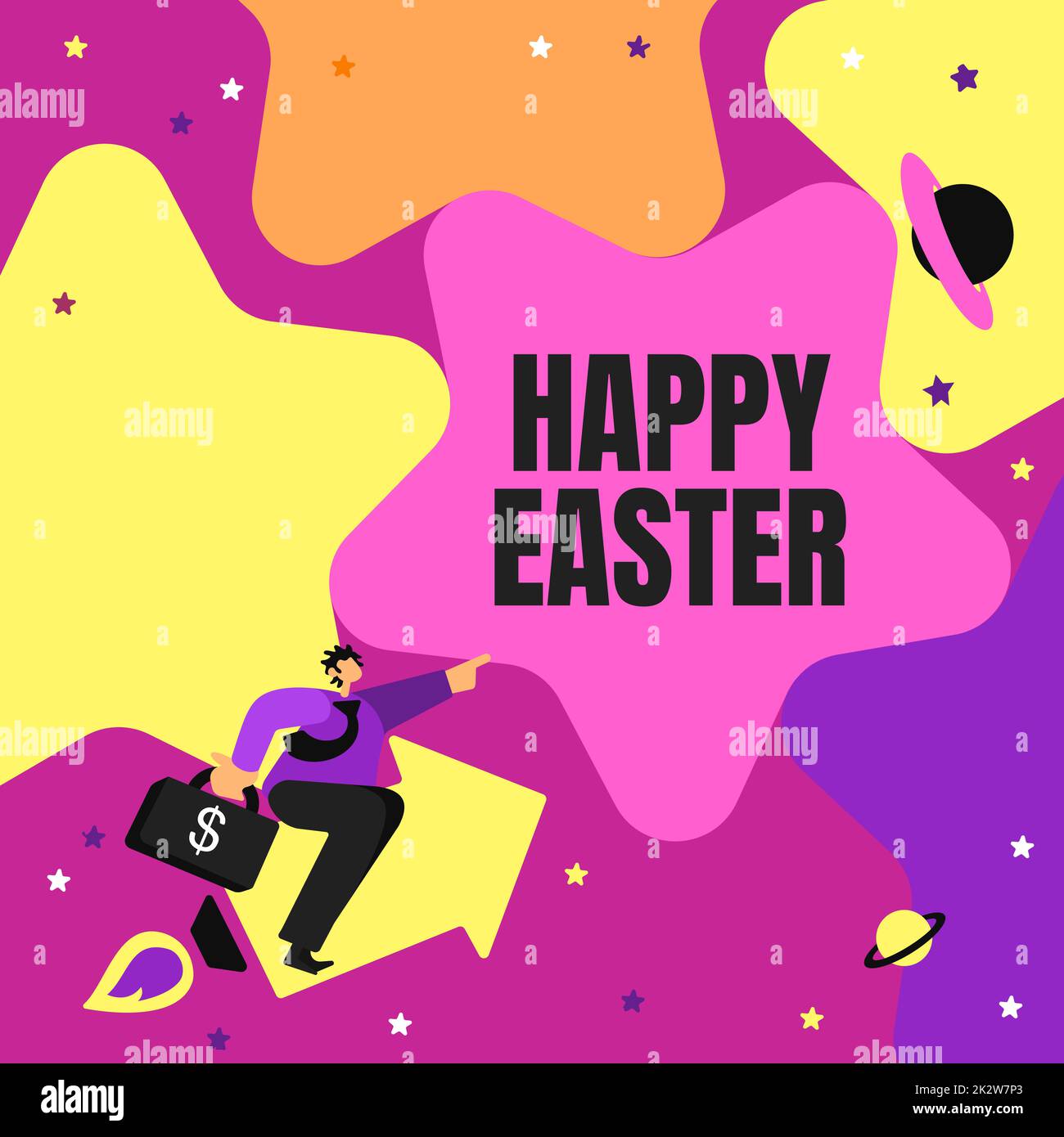 Text caption presenting Happy Easter. Business idea Christian feast ...