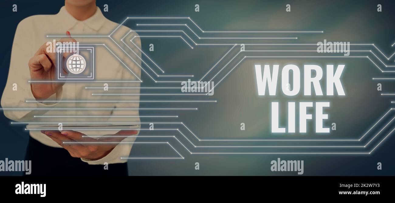 Writing displaying text Work Life. Concept meaning An everyday task to ...