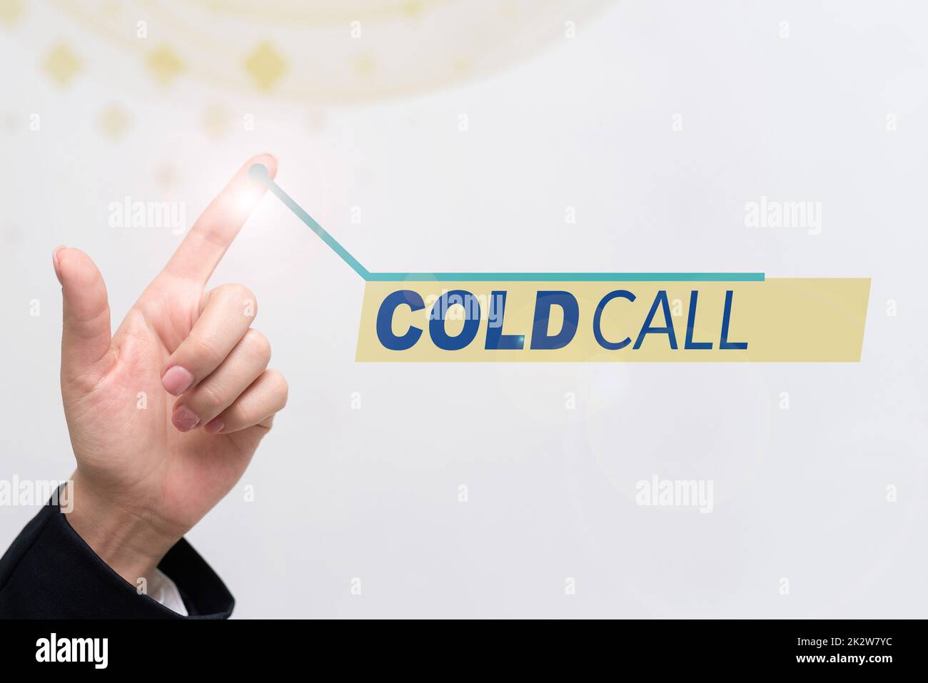 Text showing inspiration Cold Call. Business overview Unsolicited call ...