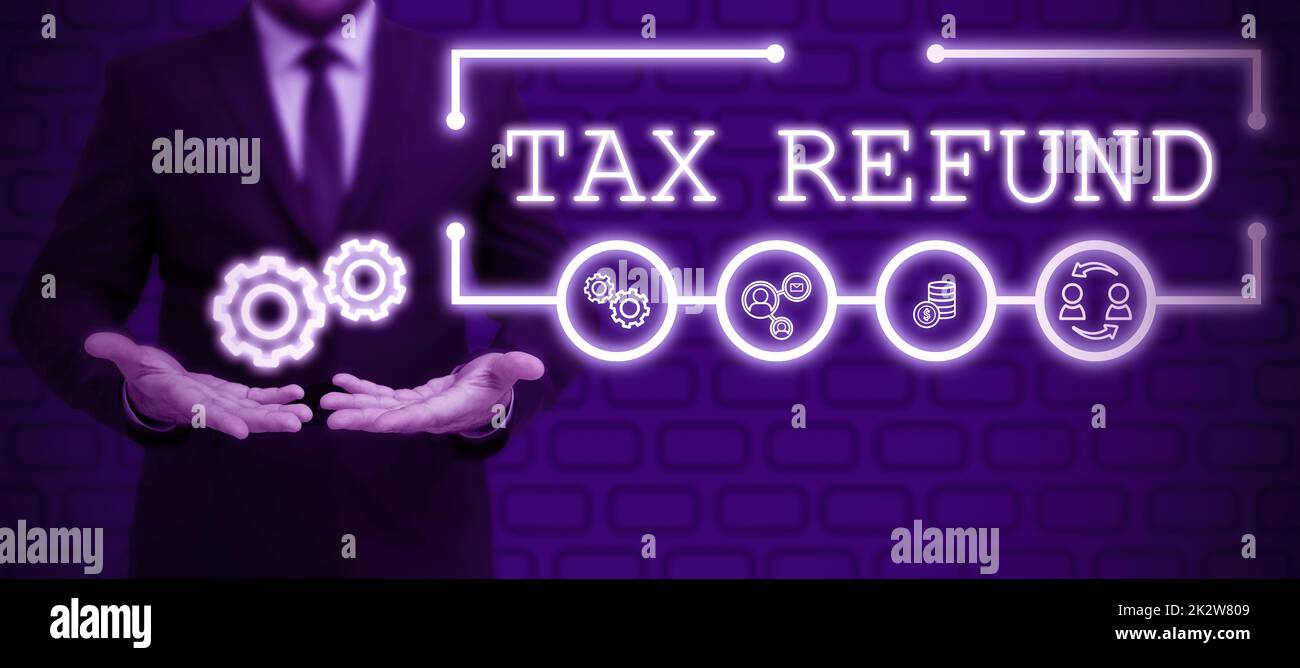 Conceptual caption Tax Refund. Business approach applied when money ...