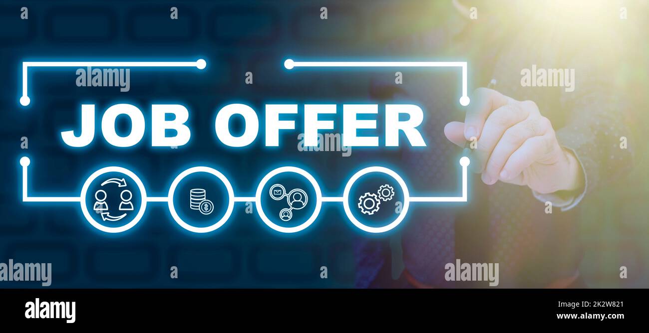 Sign displaying Job Offer. Business showcase A peron or company that ...