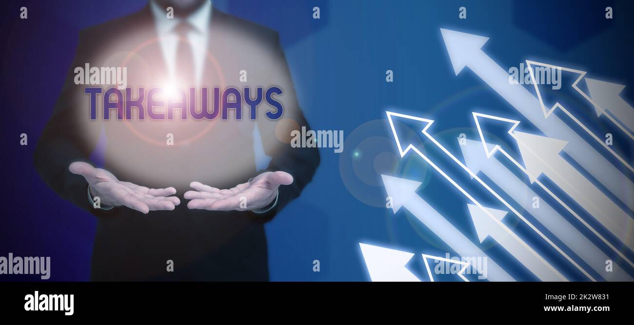 Text showing inspiration Takeaways. Business concept An act or instance ...