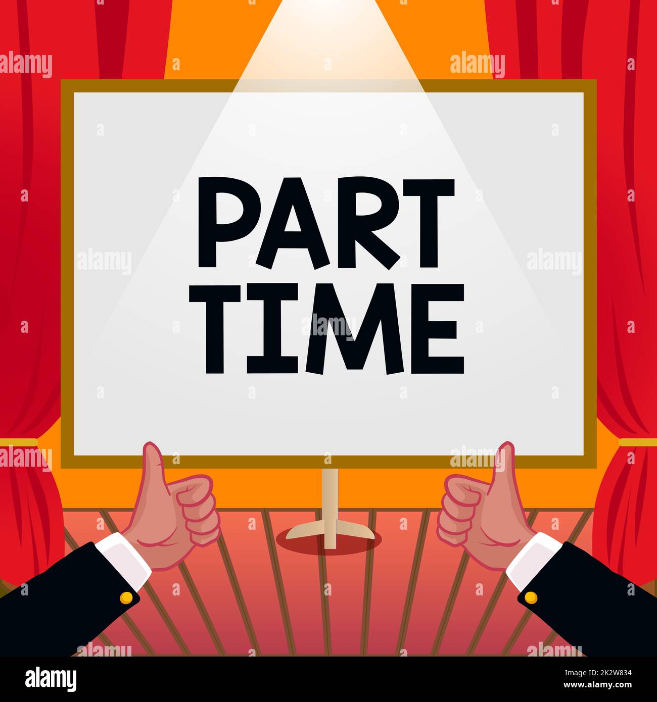 Conceptual caption Part Time. Word for A work or job that is not ...