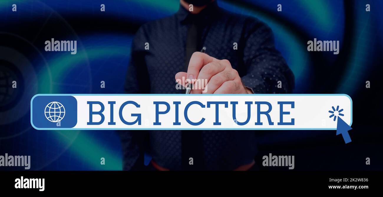 Inspiration showing sign Big Picture. Business approach most important ...
