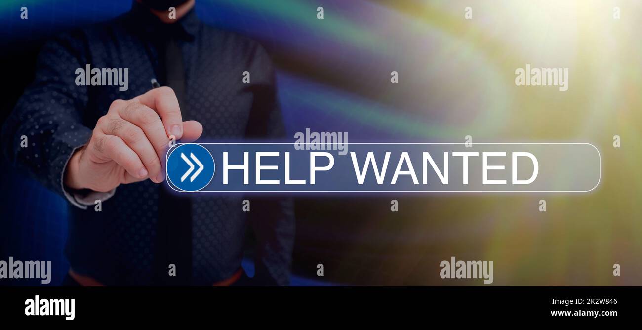 Handwriting text Help Wanted. Word Written on advertisement placed in ...