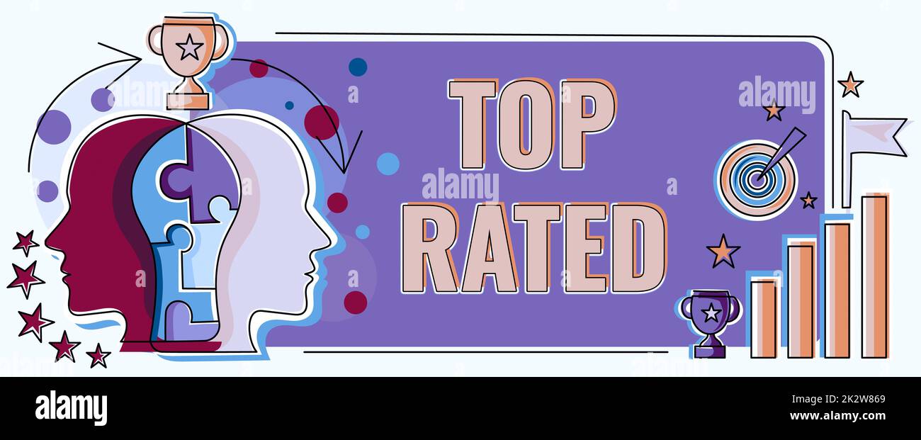 Text showing inspiration Top Rated. Business showcase The high amount ...