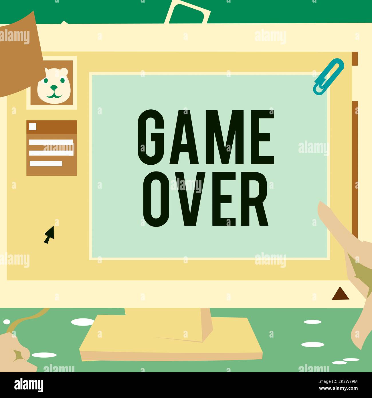 Inspiration showing sign Game Over. Business idea A situation in a ...