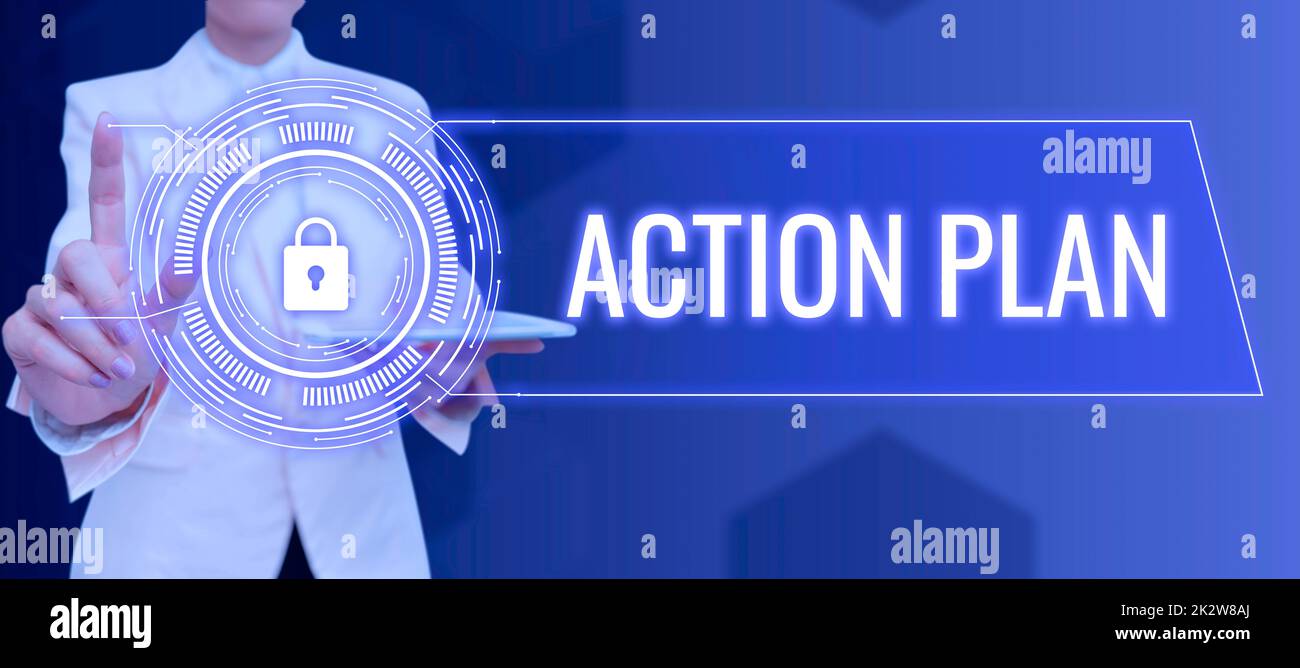 Conceptual display Action Plan. Business concept list of things or ...