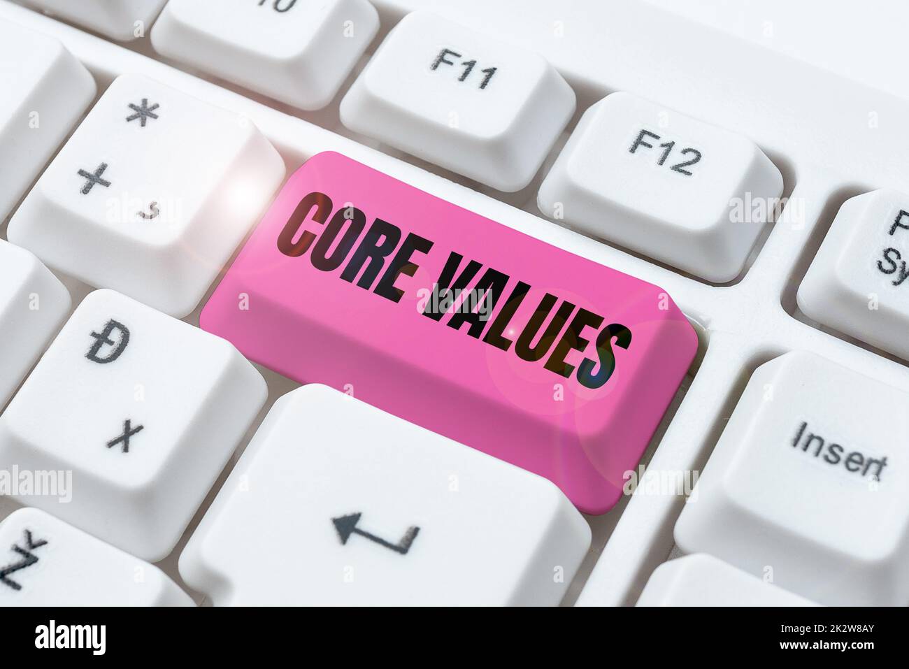 Text sign showing Core Values. Business overview belief person or ...