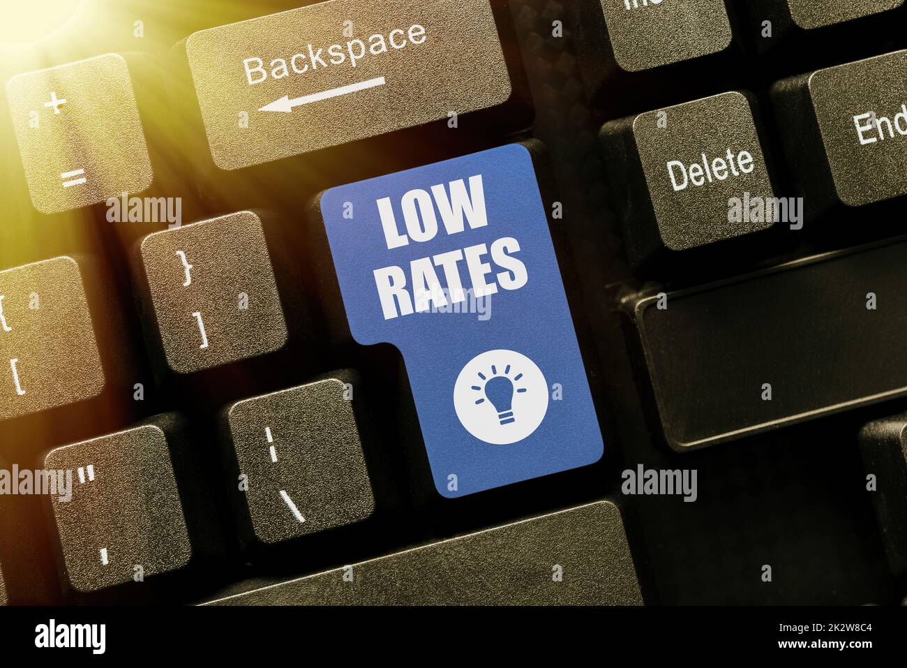 Conceptual display Low Rates. Internet Concept A cost of an item or ...