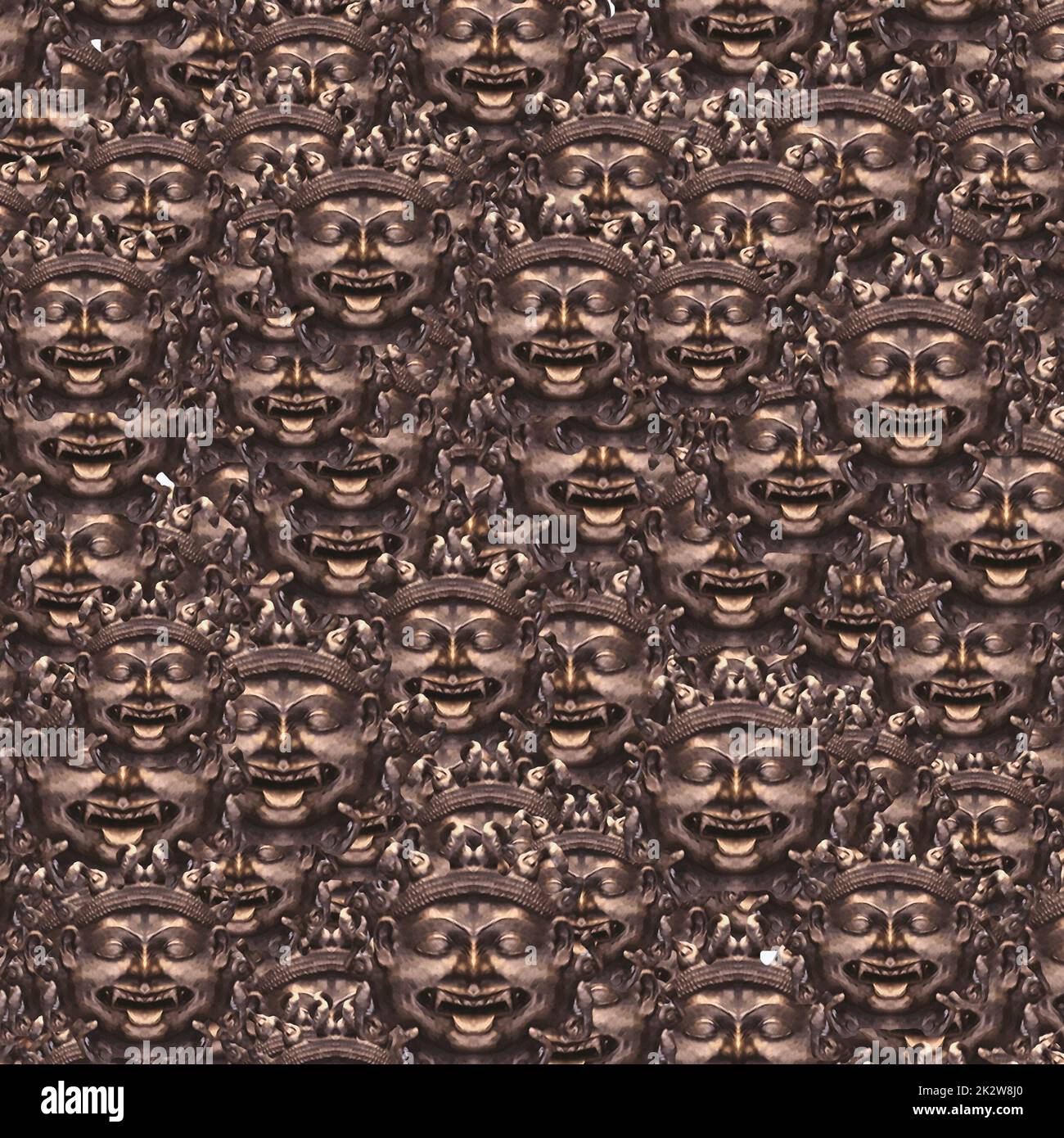 Creepy Head Sculpture Motif Pattern Stock Photo - Alamy
