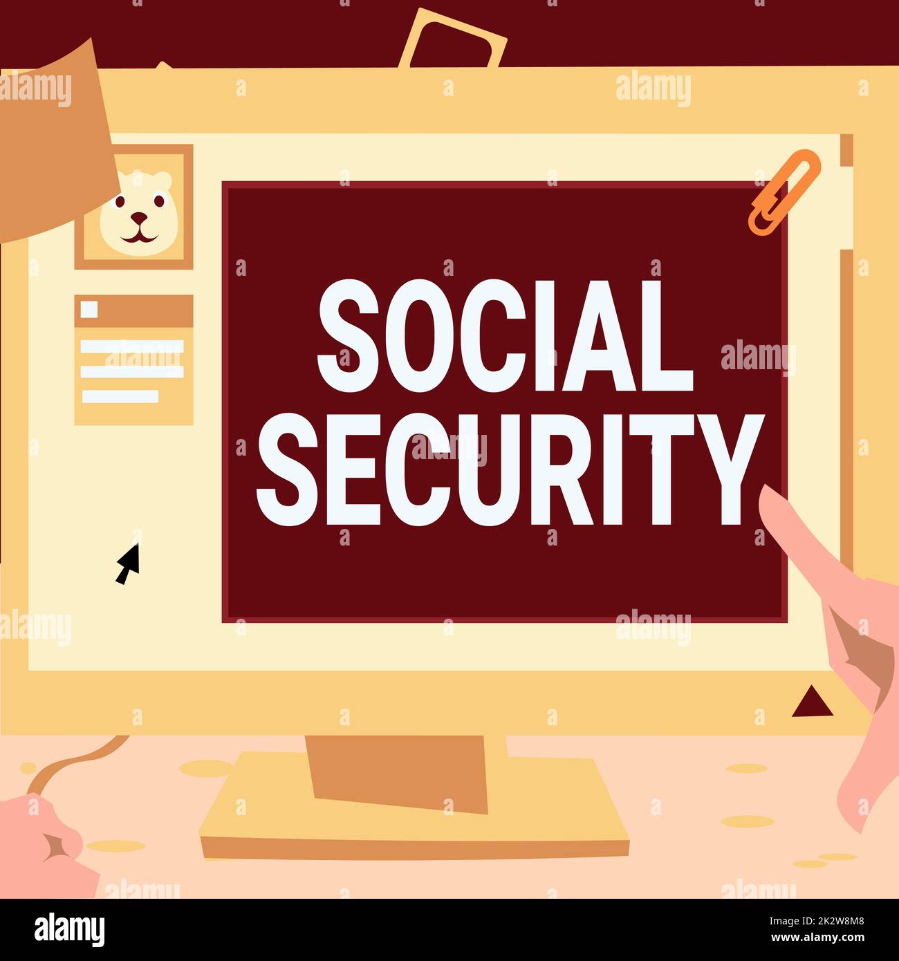 Writing displaying text Social Security. Internet Concept assistance ...