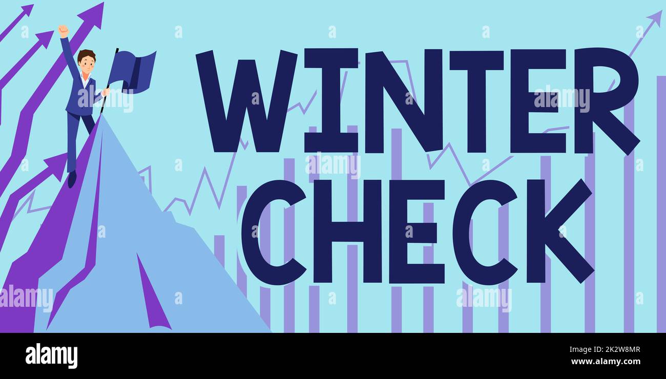 Hand writing sign Winter Check. Business showcase Coldest Season ...