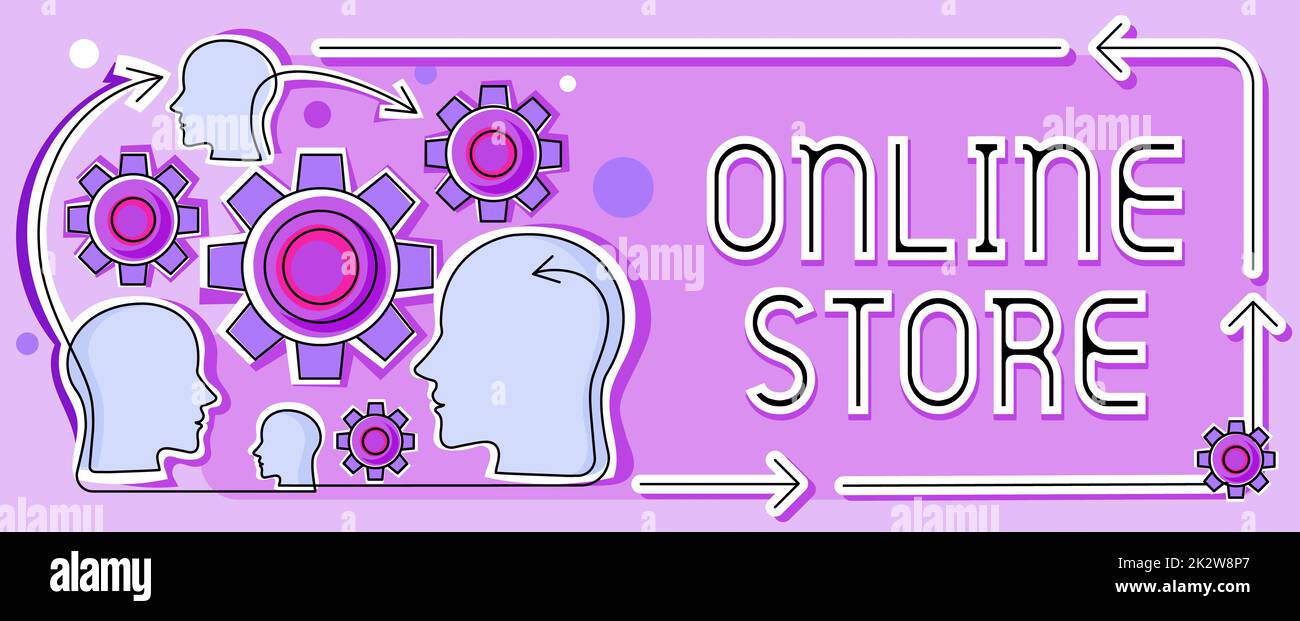 Writing displaying text Online Store. Business showcase A website that ...