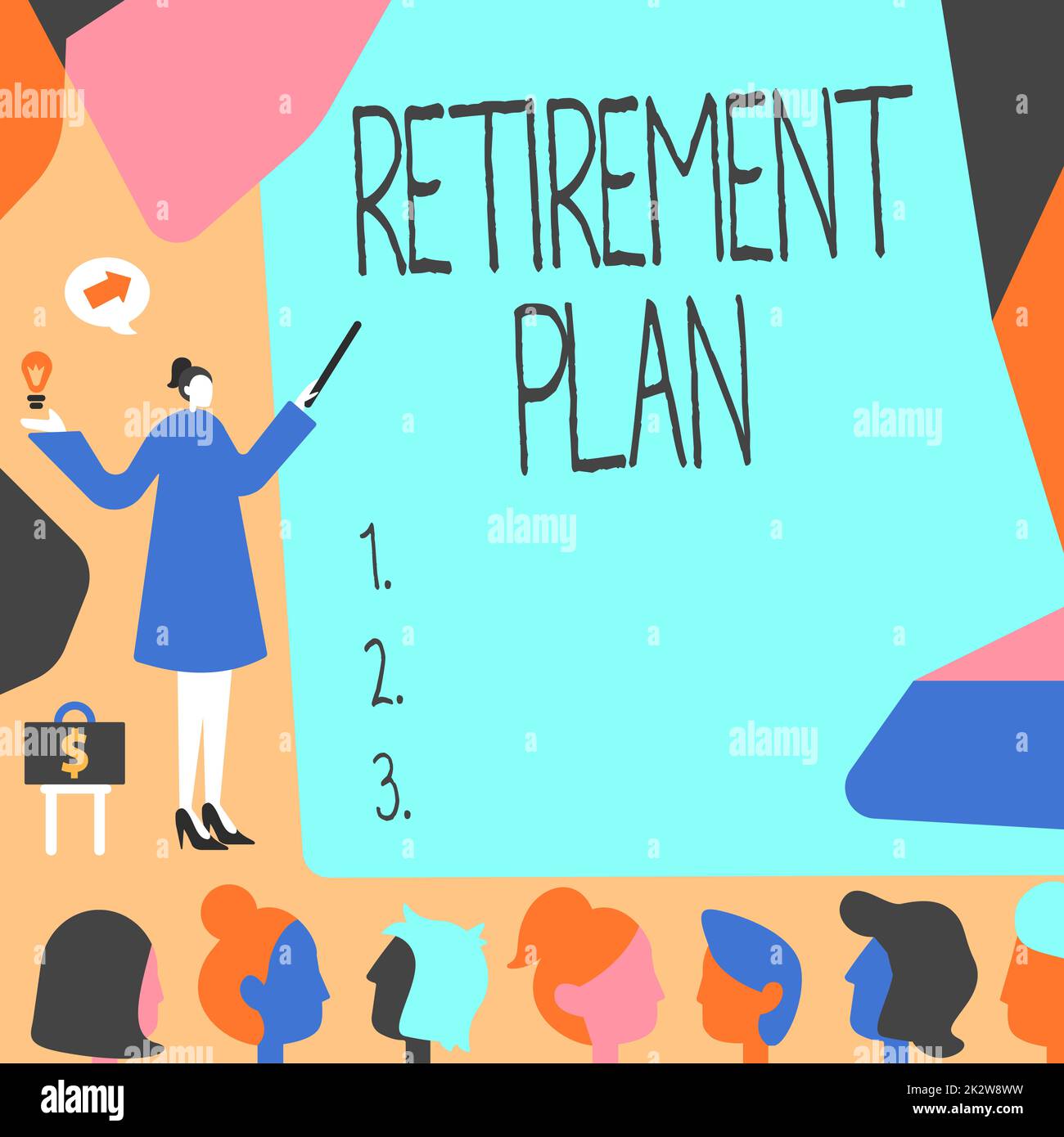 Text caption presenting Retirement Plan. Word Written on saving money ...