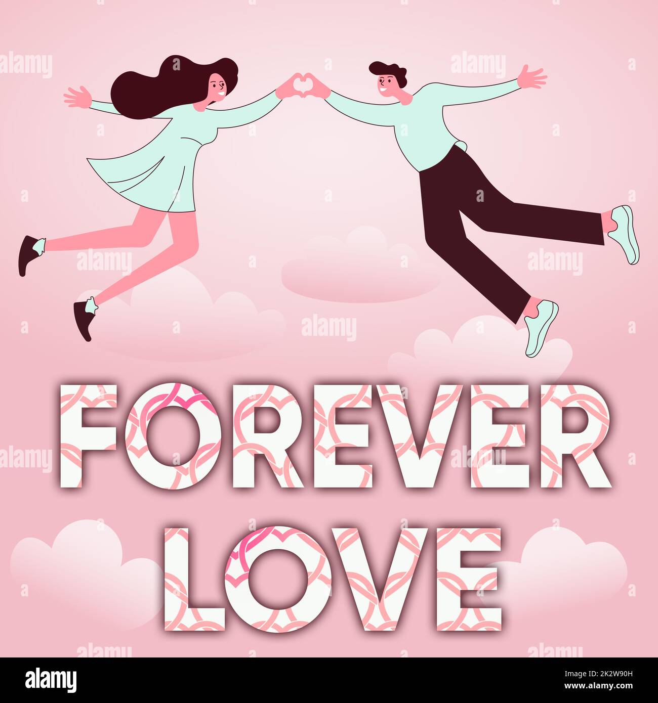 Text caption presenting FOREVER LOVE. Business showcase Limitless love ...