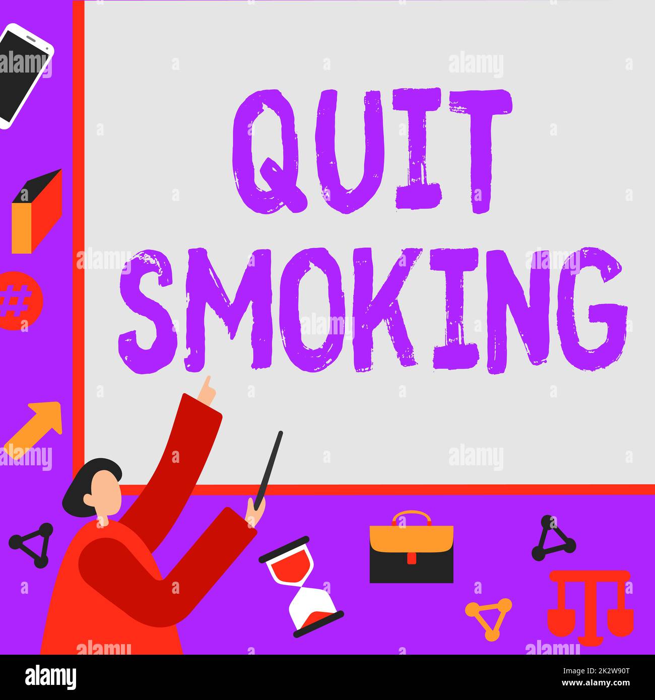 Writing displaying text Quit Smoking. Concept meaning Discontinuing or ...