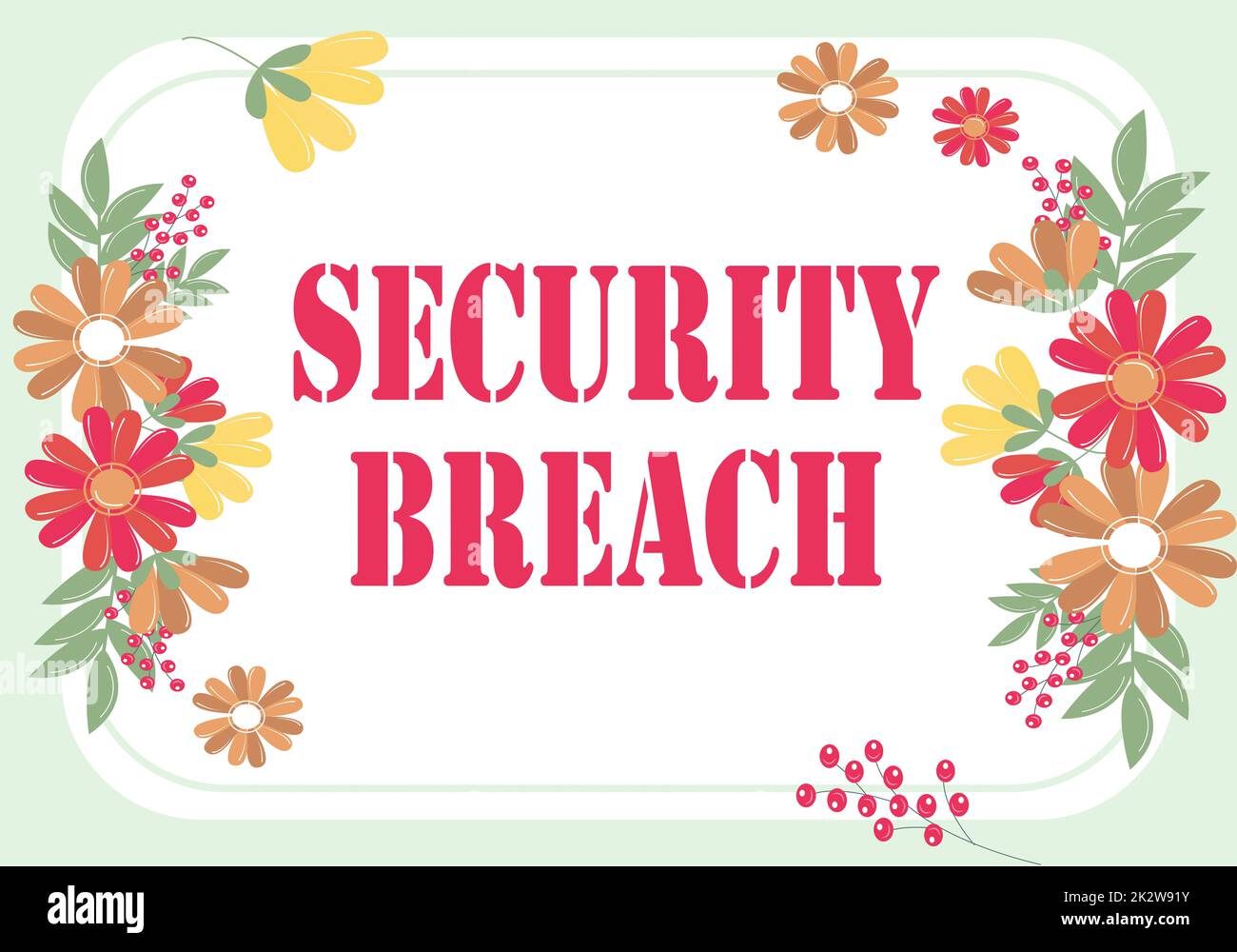 Handwriting text Security Breach. Word Written on incident that results ...