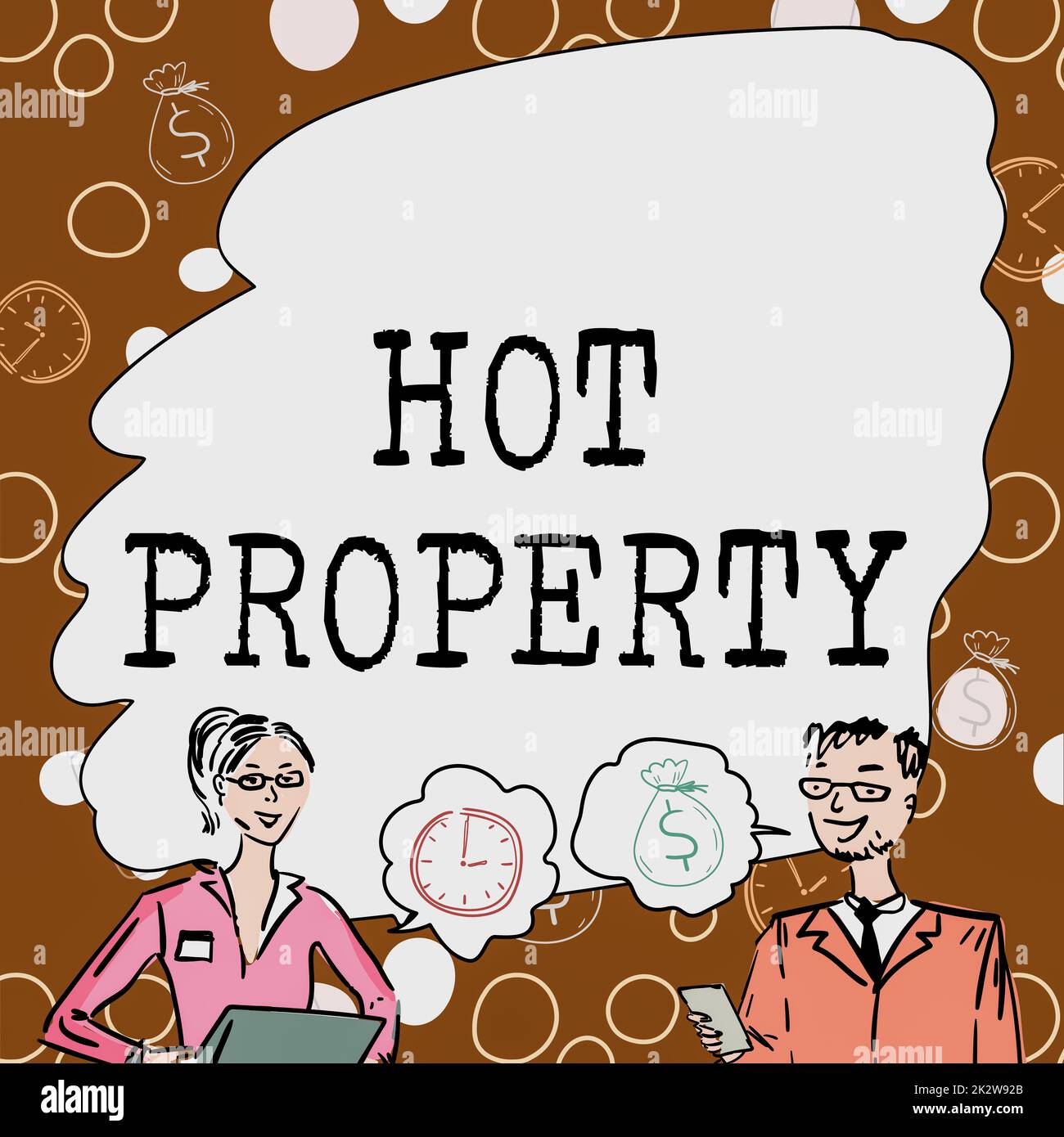 Conceptual caption Hot Property. Word Written on Something which is ...