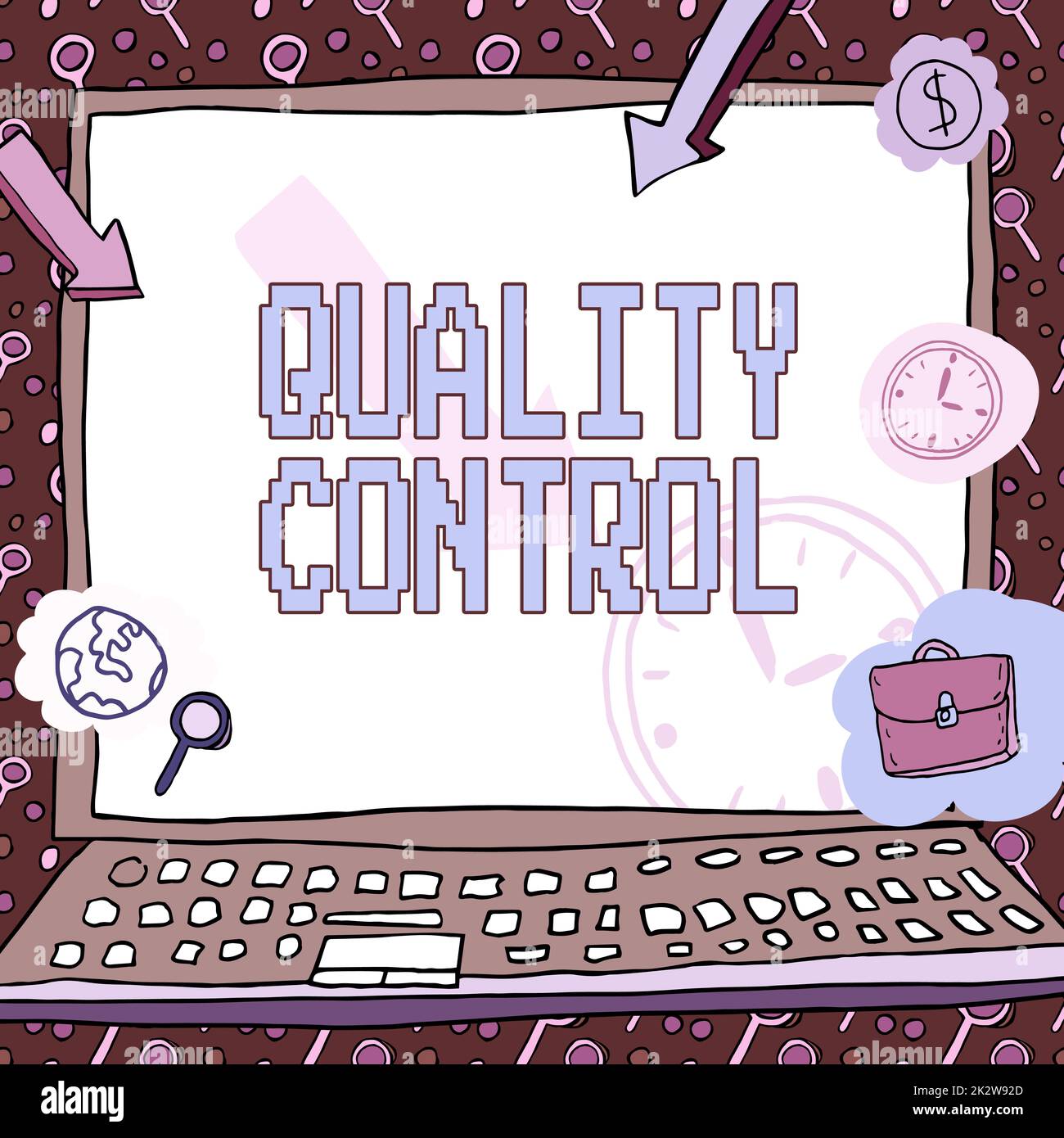 Text caption presenting Quality Control. Business idea insure that ...