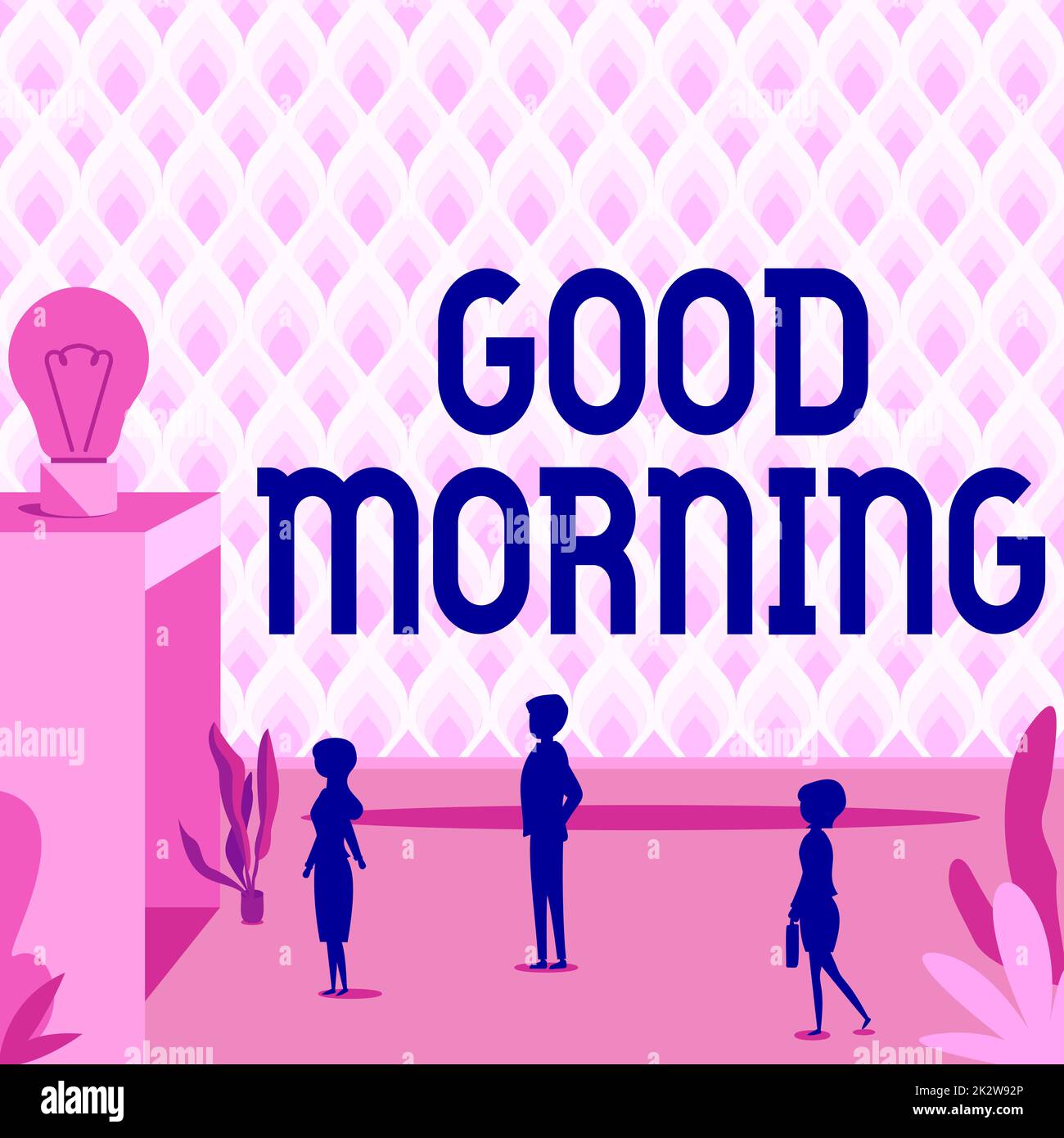 Sign displaying Good Morning. Word for A conventional expression at ...