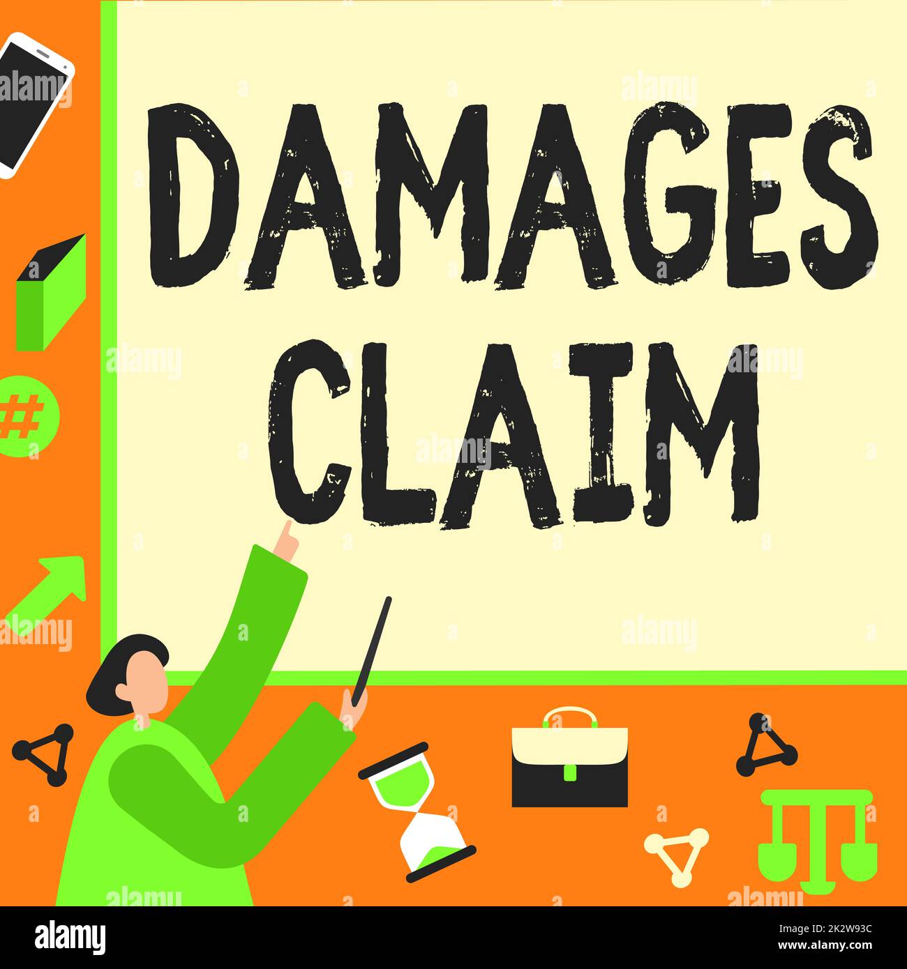 Sign displaying Damages Claim. Concept meaning Demand Compensation ...