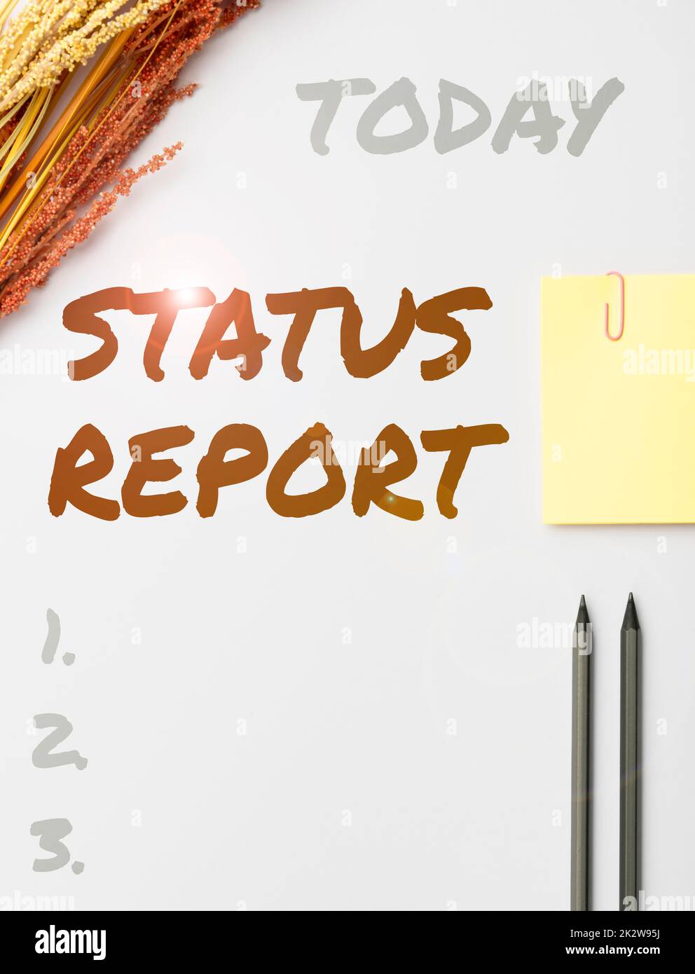 Writing displaying text Status Report. Business concept Update Summary ...