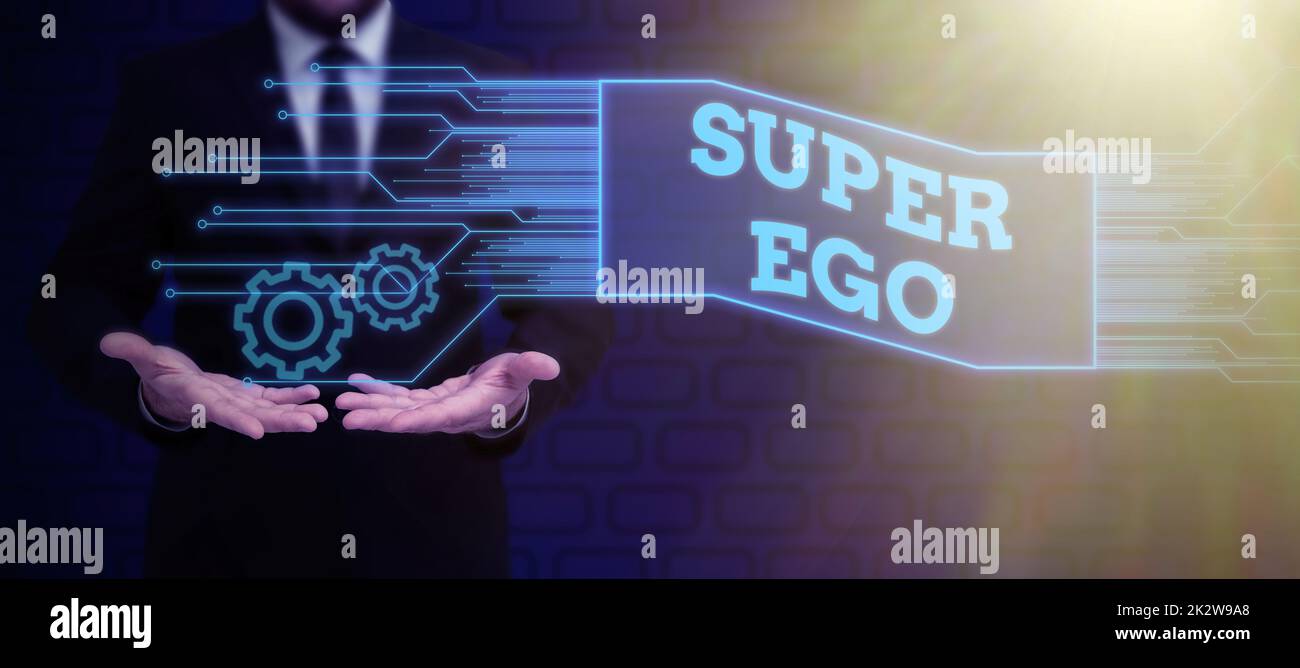 Text caption presenting Super Ego. Business overview The I or self of ...