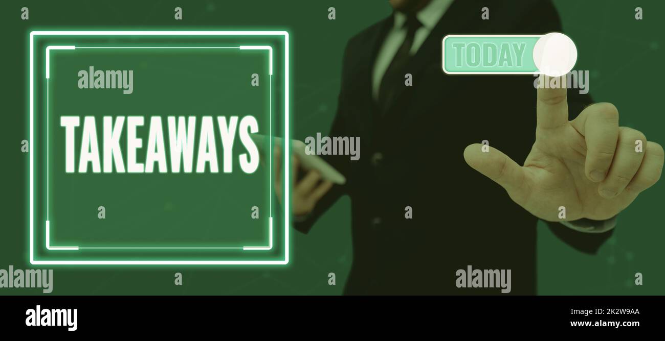 Writing displaying text Takeaways. Business overview An act or instance ...