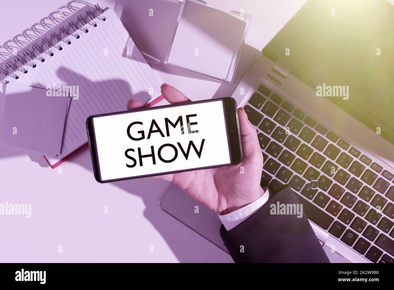 Text sign showing Game Show. Business approach Program in television or ...