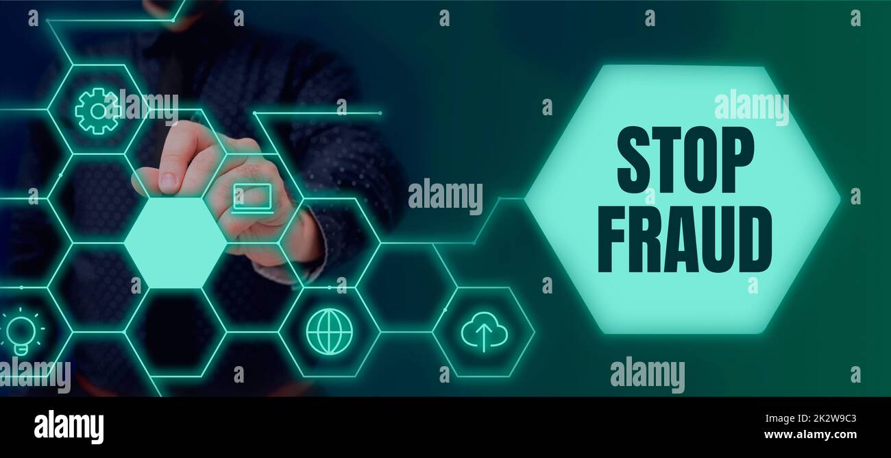 Conceptual display Stop Fraud. Business showcase campaign advices ...