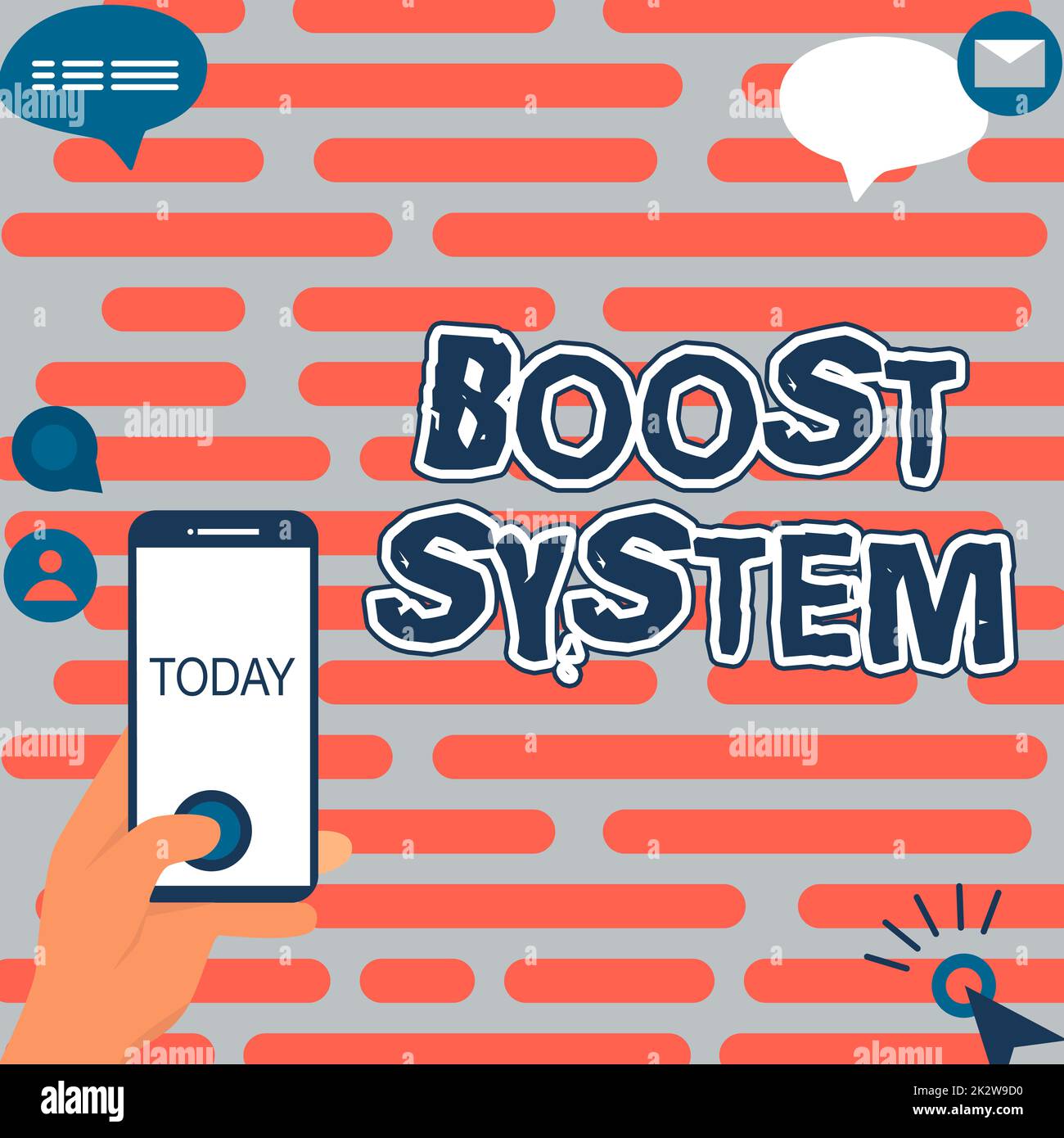 Text sign showing Boost System. Business showcase Rejuvenate Upgrade ...