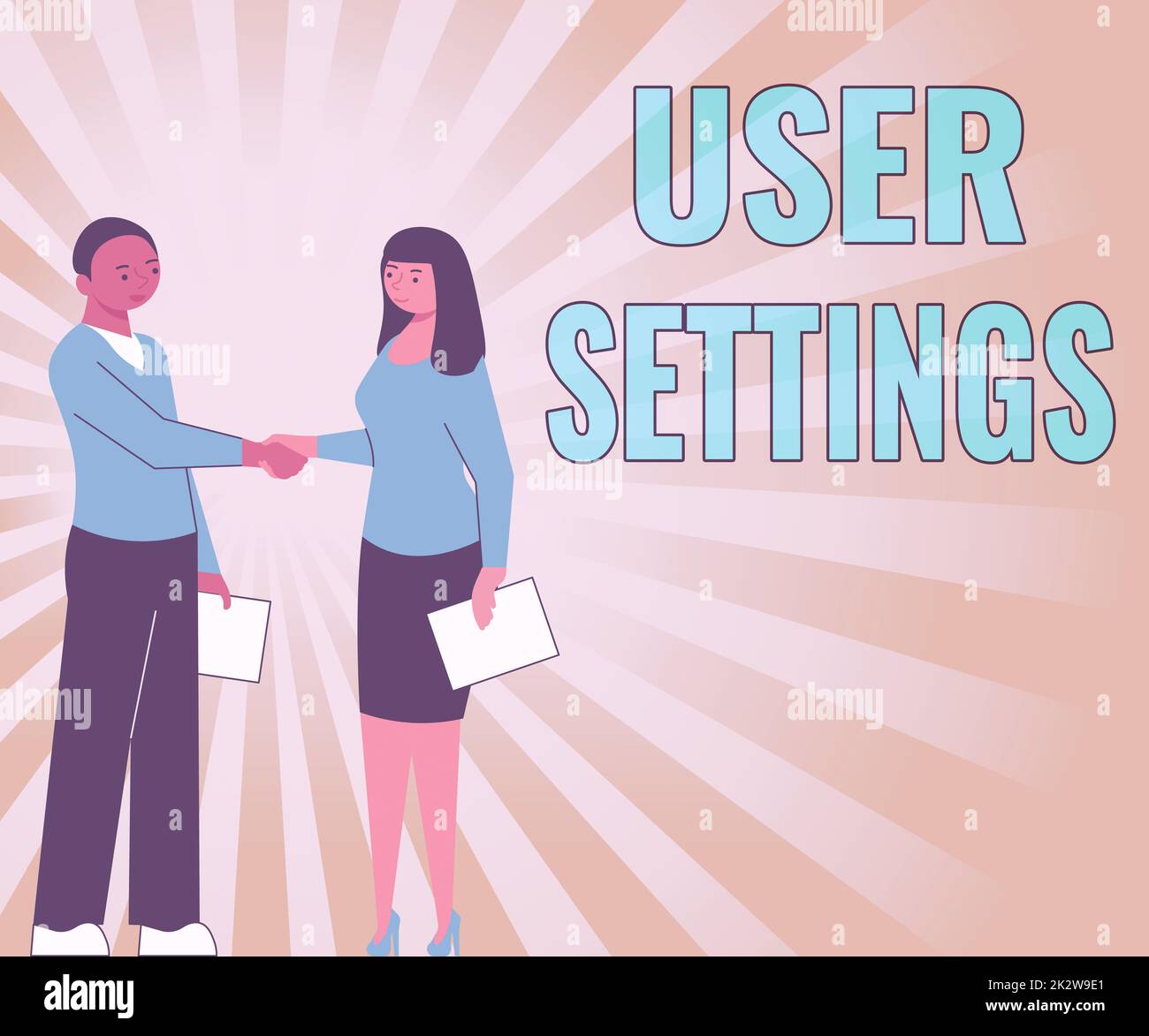 Hand writing sign User Settings. Concept meaning Configuration of appearance Operating System ...