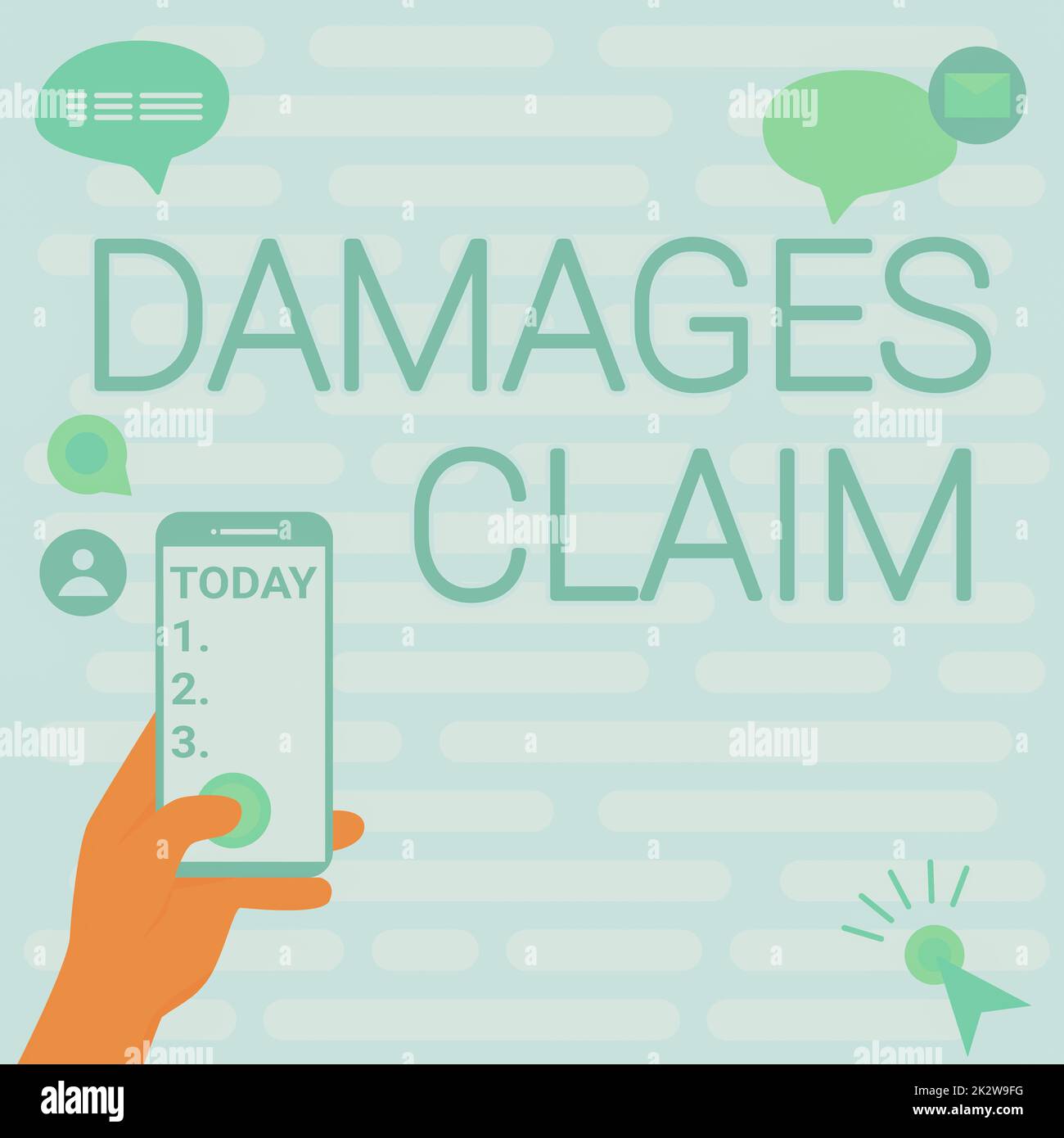Writing displaying text Damages Claim. Internet Concept Demand ...