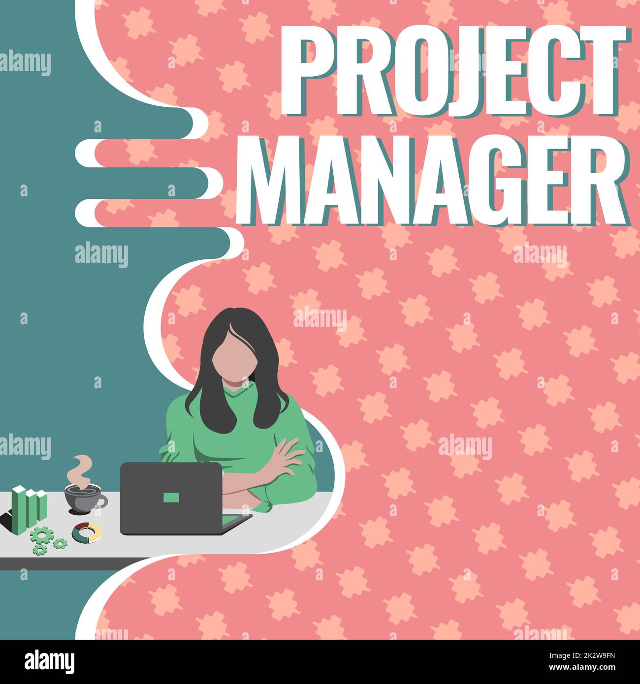 Text sign showing Project Manager. Word Written on overall charge of ...