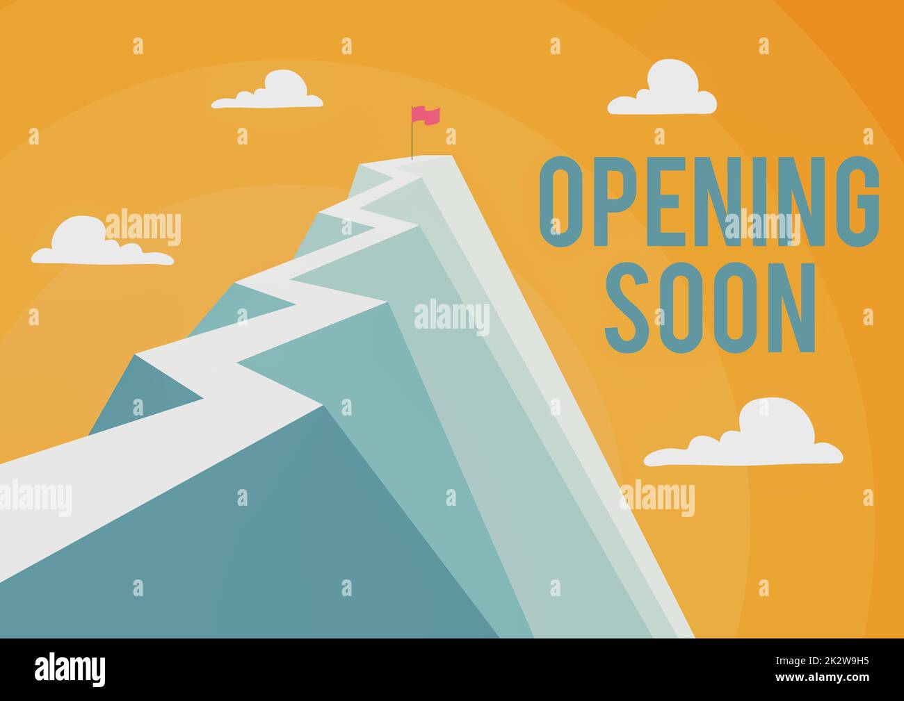 Sign displaying Opening Soon. Business approach Going to be available ...