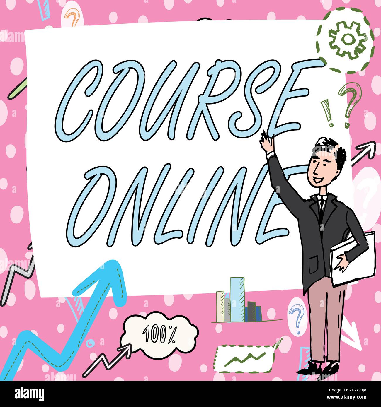 Conceptual display Course Online. Concept meaning eLearning Electronic ...