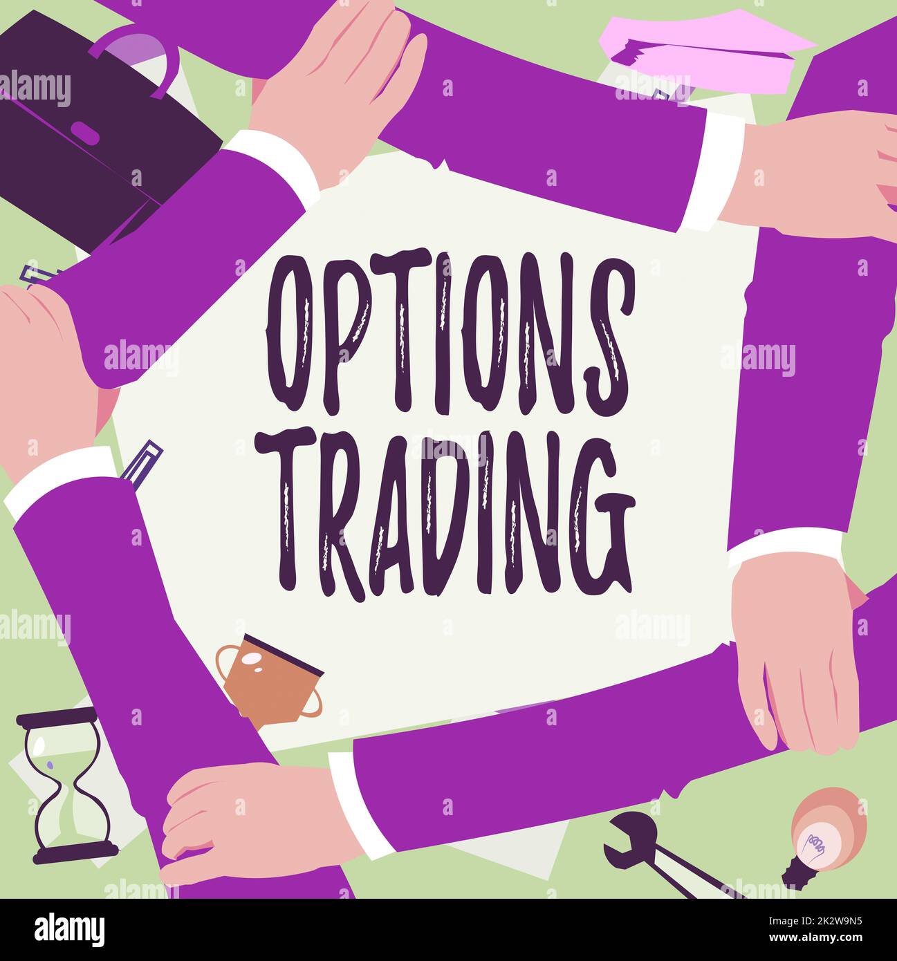 Text caption presenting Options Trading. Word Written on Different ...