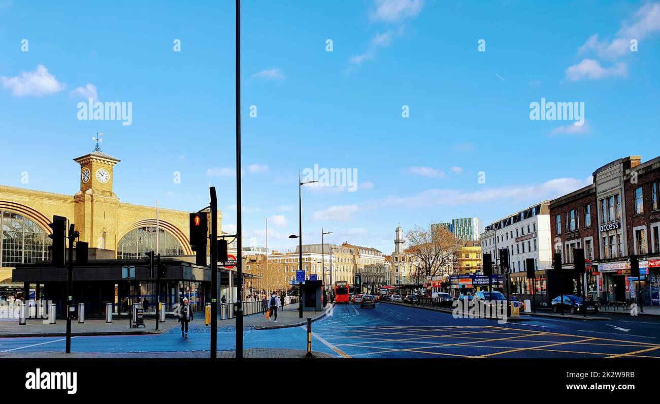 A beautiful shot of streets with historic buildings at King Cross in ...