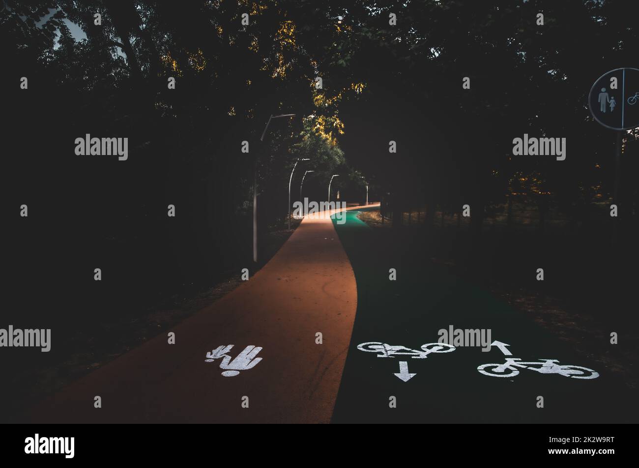 A pathway for pedestrian and bike lanes Stock Photo - Alamy