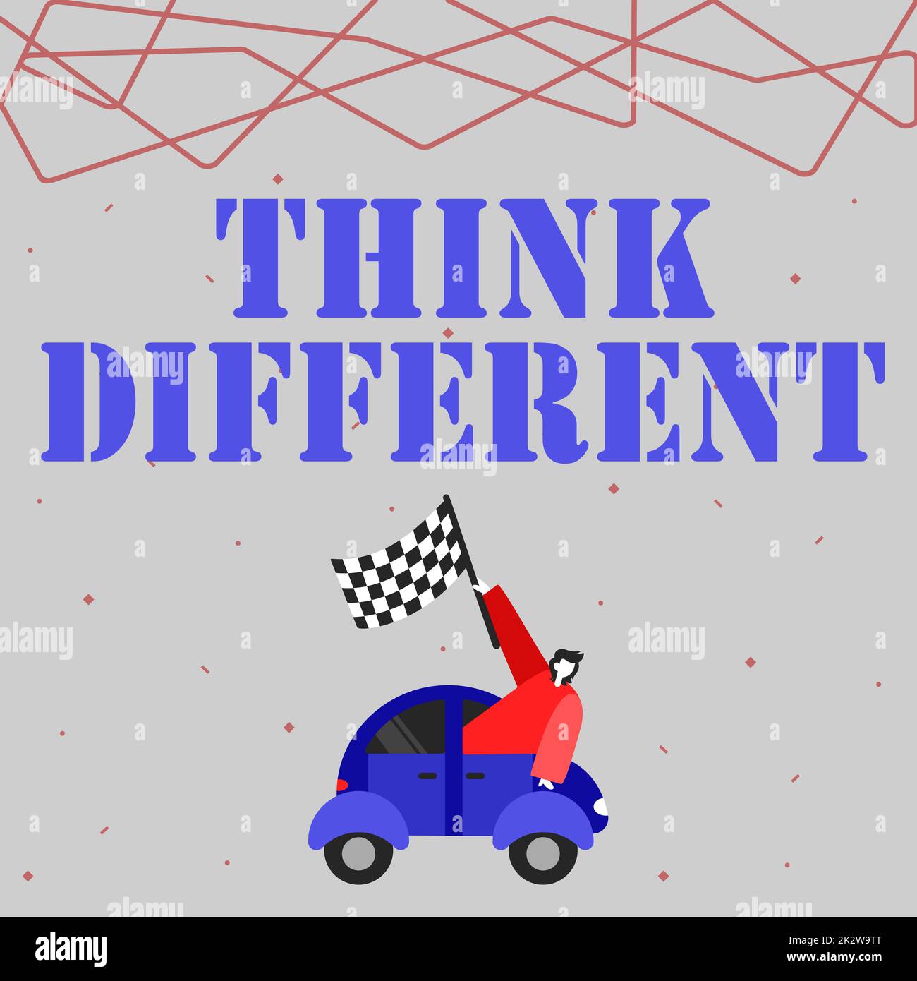 Conceptual caption Think Different. Business idea be unique with your ...